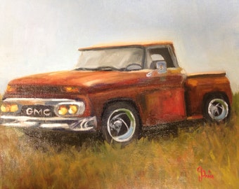 Old truck paintings | Etsy