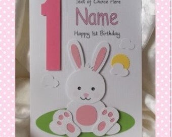 Rabbit birthday card | Etsy