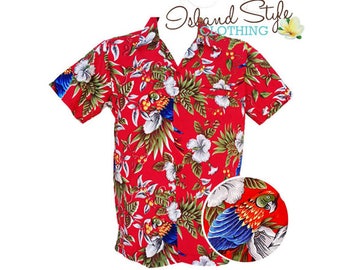 Red hawaiian shirt | Etsy