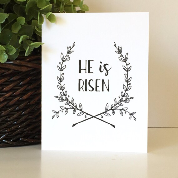 He Is Risen Easter Religious Card Risen Greeting Card