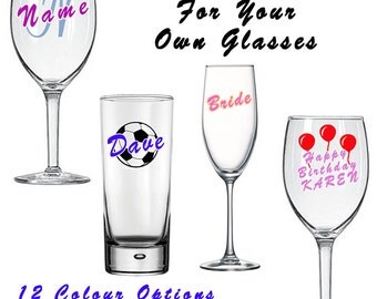 Wine glass decal | Etsy