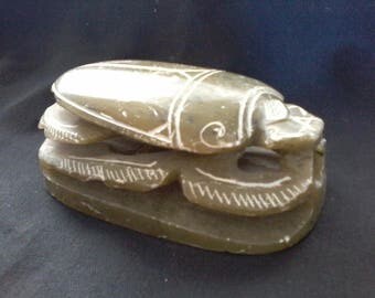 Carved stone scarab | Etsy