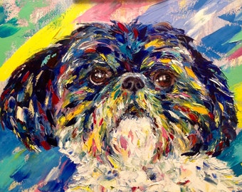 Abstract dog art | Etsy