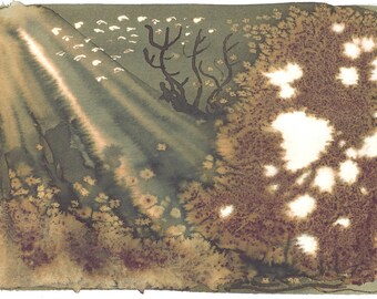 Items similar to Mermaid art, jellyfish, fairy, underwater, limited ...