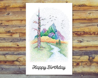 Nature birthday card | Etsy