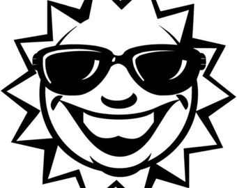 Smiling sun decal | Etsy