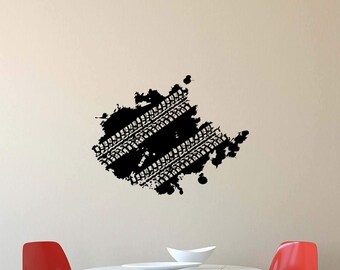 Tire tracks decal | Etsy