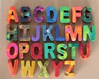 Alphabet crayons | Etsy