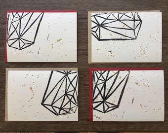 Block print cards | Etsy