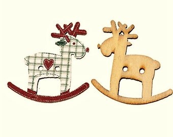 Reindeer button | Etsy