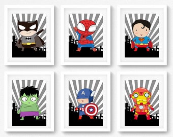 Superhero wall art | Etsy