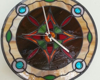 Stained glass clock | Etsy