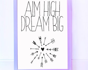 Aim high dream big | Etsy