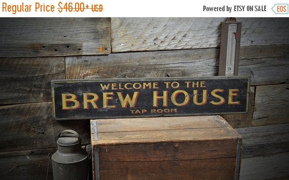 ON SALE Welcome to the Brew House Sign by TheLiztonSignShop