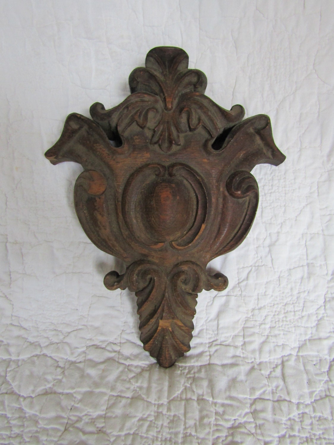 Vintage Wood Salvage Ornate Molding Carved Piece Large