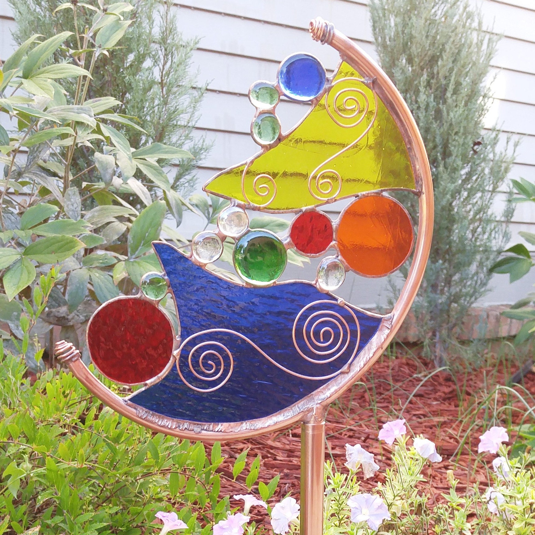 Stained glass for home garden and you by BelloGlass on Etsy