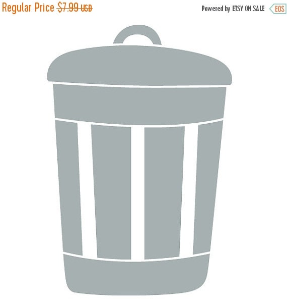 20% OFF SALE Trash Can Wall Stencil for Painting by MyWallStencils