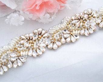 Rhinestone Wedding Sash Beaded Wedding Sash Bridal Sash