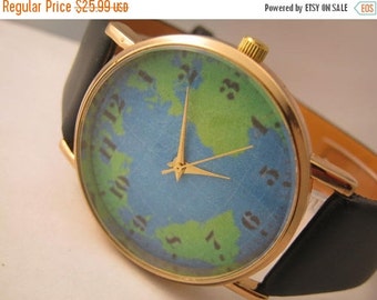 World map watch | Etsy