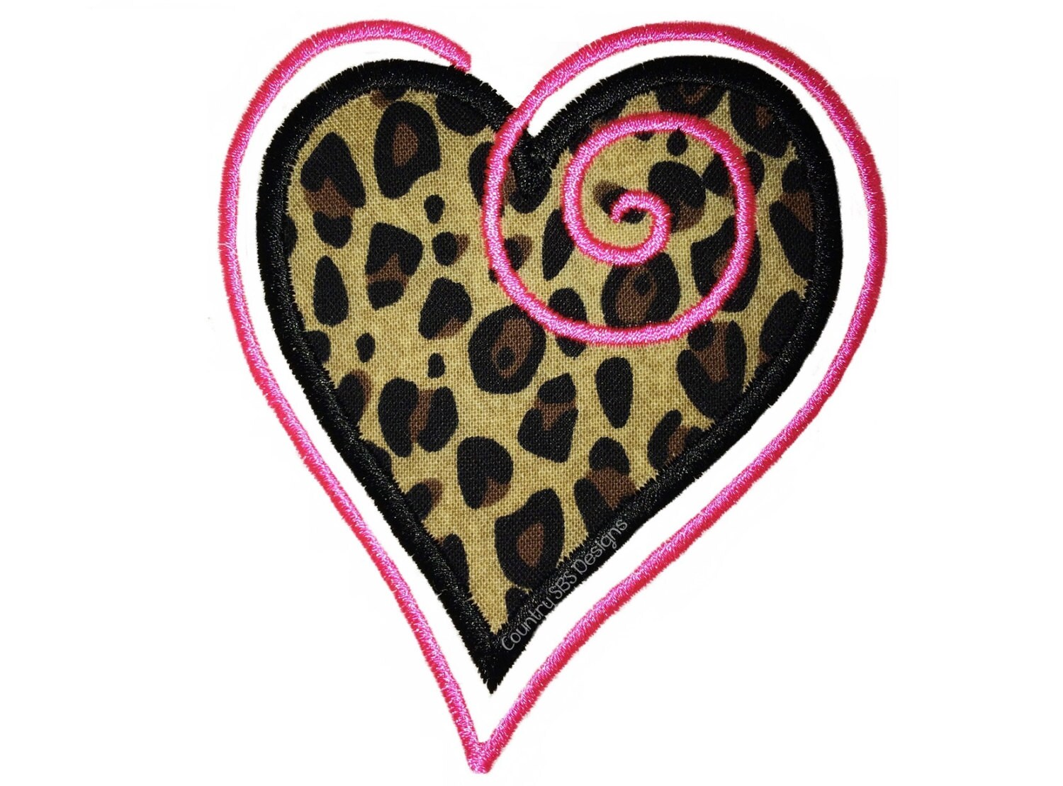 Swirly Heart Applique Embroidery Design 4x4 INSTANT DOWNLOAD
