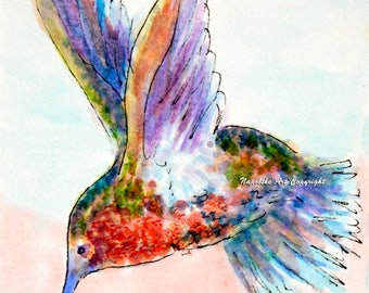Abstract hummingbird | Etsy