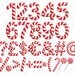 Candy Cane Christmas Alphabet & Numbers Font: Digital
