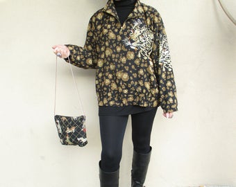 Cat print jacket | Etsy