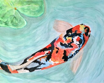 Koi fish print | Etsy
