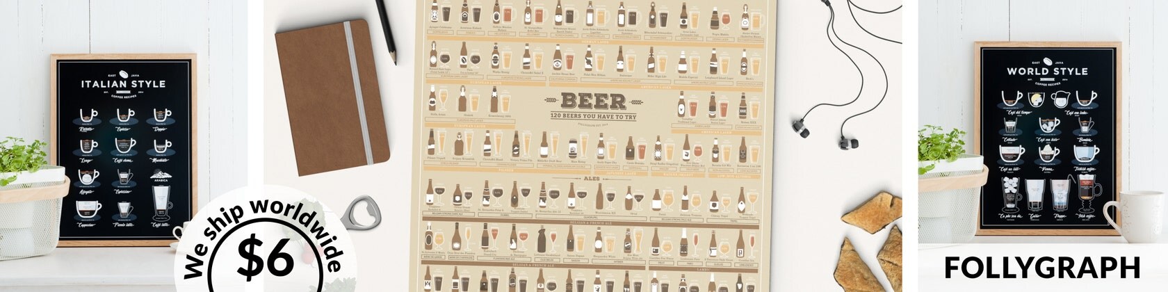 Kitchen & Coffee prints made with attention to by Follygraph