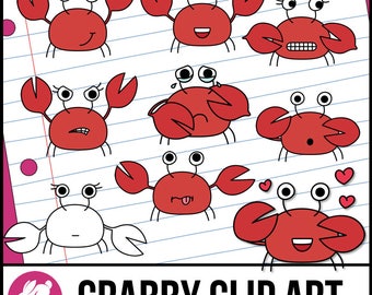 Crab clipart | Etsy