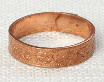 Etched copper ring | Etsy