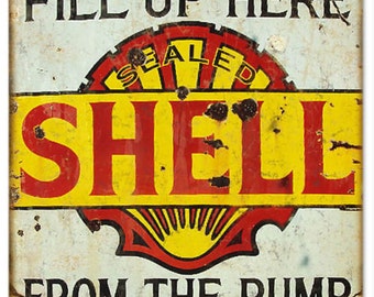 Shell gas pump sign | Etsy