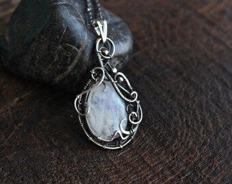 Silver wrap necklace | Etsy