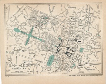 Map of versailles | Etsy