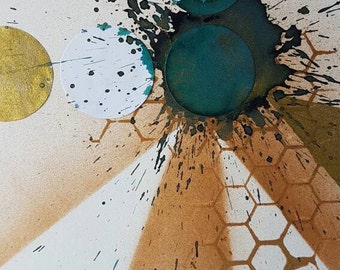 Hexagon artwork | Etsy