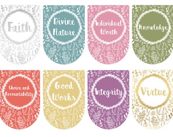 LARGE LDS Young Women YW Values Colors Banner Great by LaniPickles