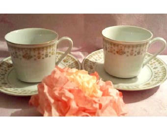 Orange tea cup set | Etsy