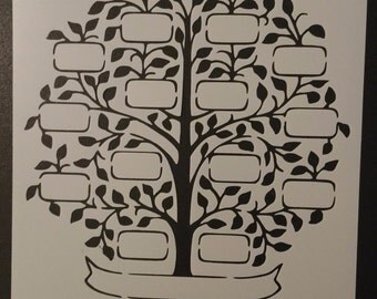 Family tree stencil | Etsy