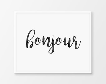 Bonjour sign | Etsy