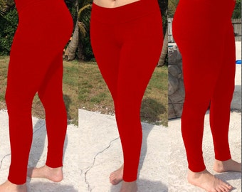 Red yoga pants | Etsy
