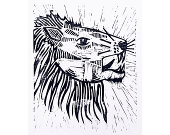 Animal lino print | Etsy