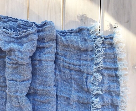 Linen Scarf Light Blue Scarf Eco friendly Scarf Scarf for