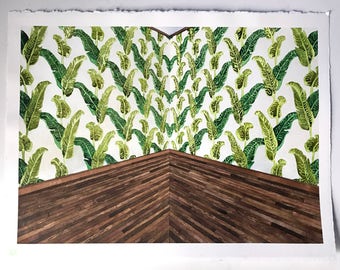Banana leaf wallpaper | Etsy