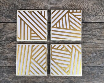 Art deco coasters | Etsy