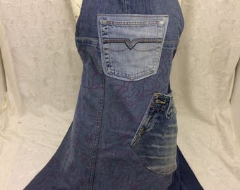 Recycled denim apron | Etsy