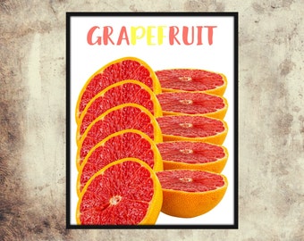 Grapefruit print | Etsy