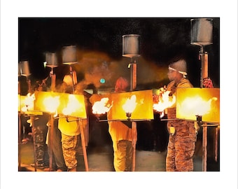 Flambeaux art | Etsy