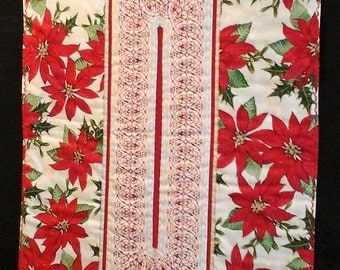 Twisted Log Cabin Poinsettia Table Runner Pattern Table