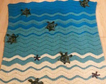 Sea turtle blanket | Etsy