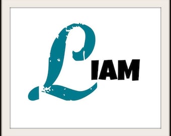 Liam name art | Etsy